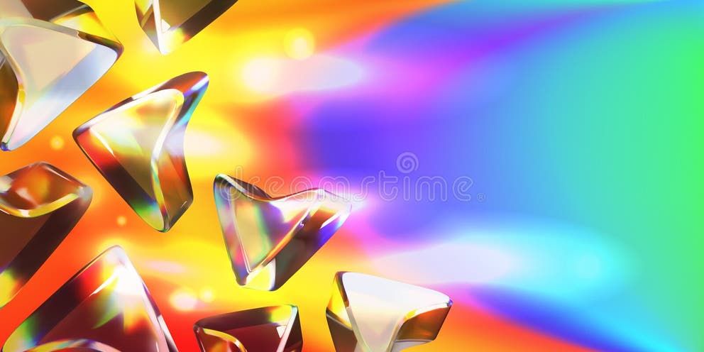 Abstract Vector Background with Transparent Crystals with Glare and ...