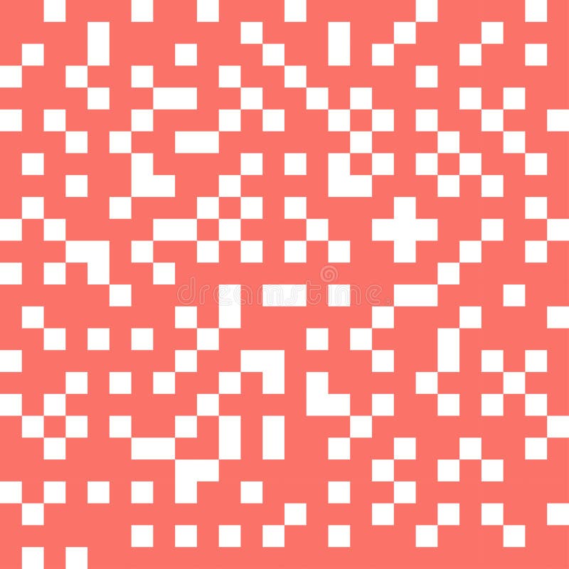 Abstract Vector Background with White Pixels on Coral Color Stock ...