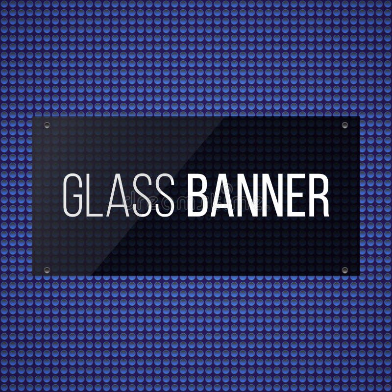 Abstract Vector Banner with Rectangular Glass. Blue Circles Background ...