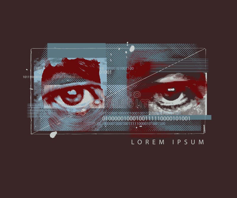 Abstract Vector Banner with Stylized Human Eyes Stock Vector ...