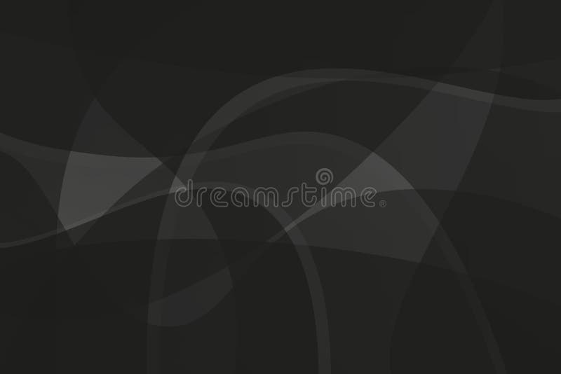 Abstract Vector Black Background with Smooth Monochrome Wavy Lines and ...