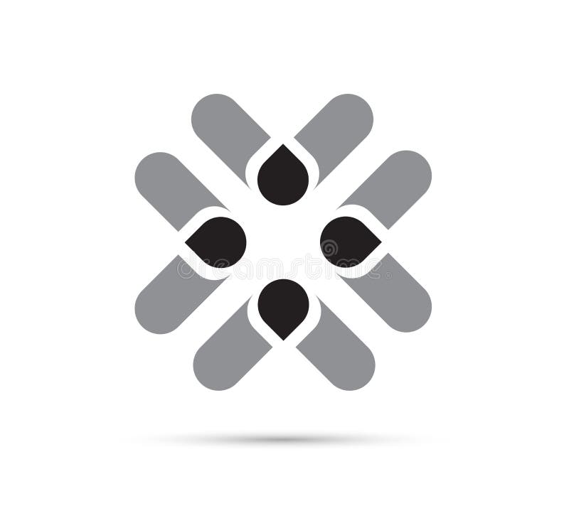Abstract Trendy People Unity Vector Black and White Logo, Icon Vector ...