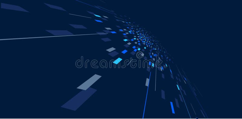 Abstract Vector Blue Background, Communication Technology Concept, Dark ...