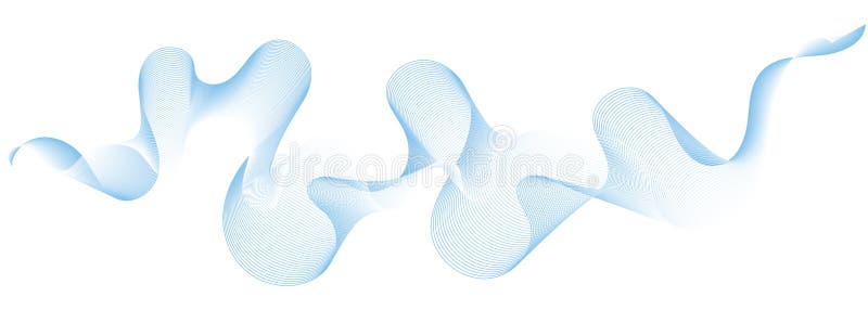 Abstract Vector Blue Colored Wave Melody Lines on White Background ...
