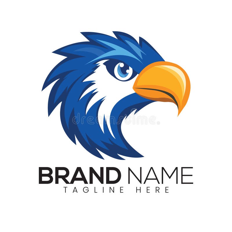 Abstract Vector Blue Eagle Head Icon or Logo Design Template Stock ...