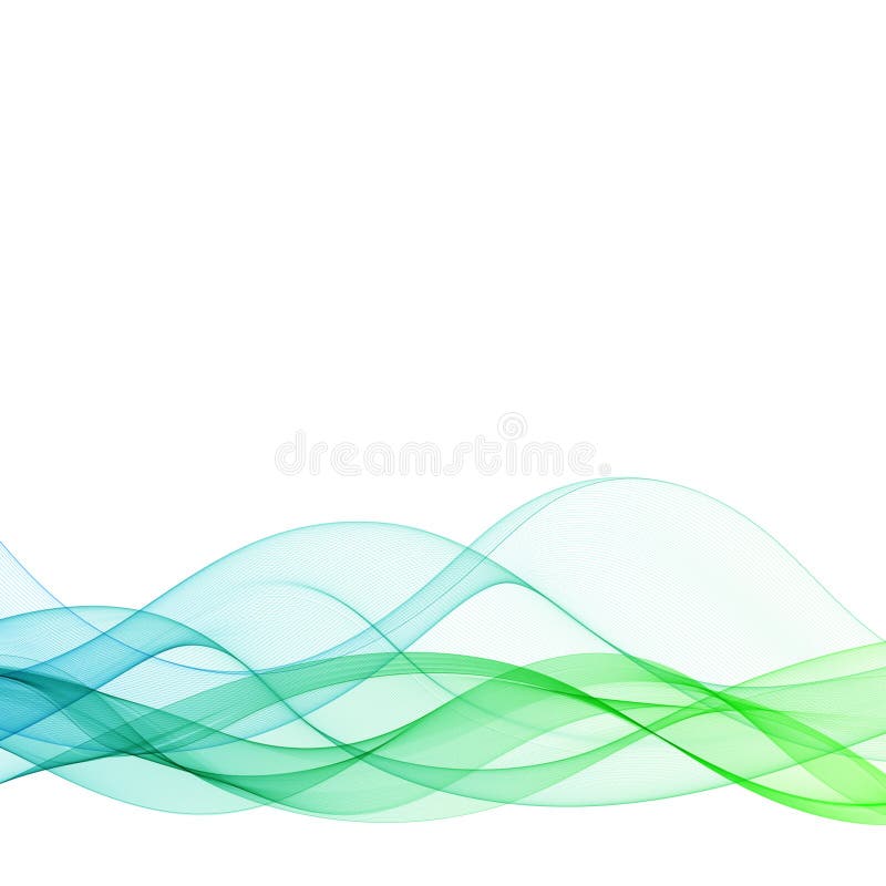 An Abstract Vector Blue and Green Wave with Clear Lines. Eps 10 Stock ...