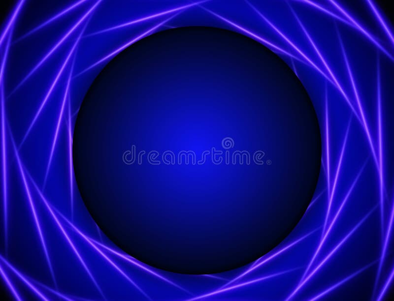 Abstract Vector Blue Neon Background Illustration with Round Swirl ...