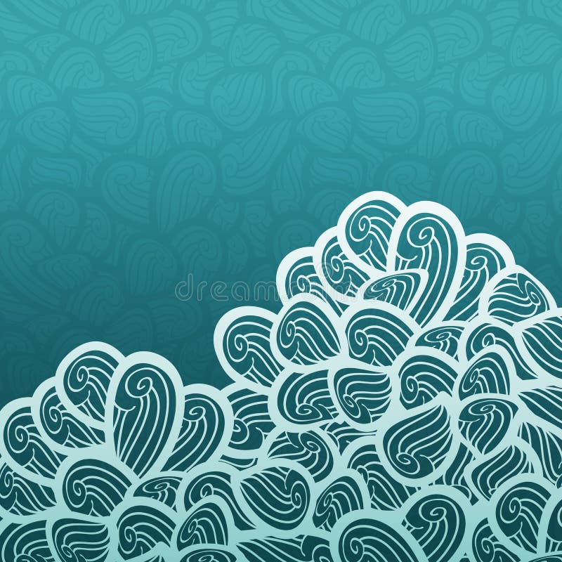 Abstract Vector Blue Pattern with Waves, Wave Theme Design Stock Vector ...