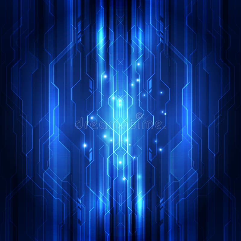 Abstract Vector Blue Technology Concept. Background Illustration Stock ...