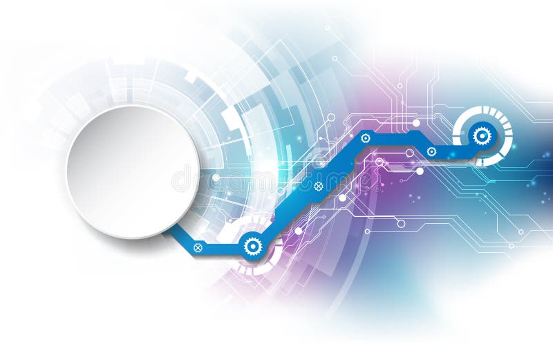 Abstract Vector Blue Technology Concept. Background Illustration Stock ...