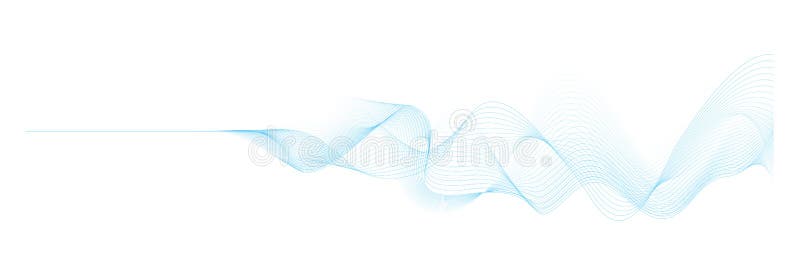 Abstract Vector Blue Wave Melody Lines on White Background Stock Vector ...