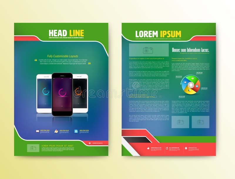 Vector Brochure Template Design for Technology Product. Stock Vector ...