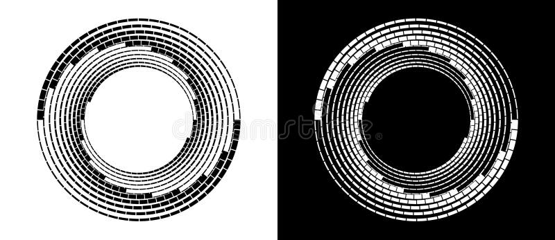 Abstract Vector Circle Frame with Rectangles As Logo or Emblem. Design ...