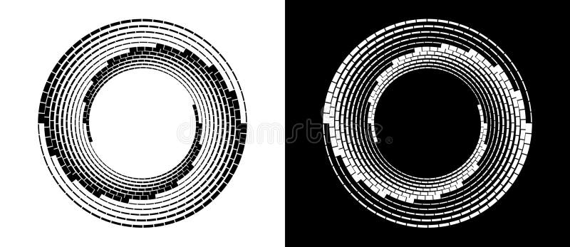 Abstract Vector Circle Frame with Rectangles As Logo or Emblem. Design ...