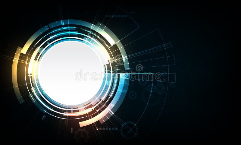 Abstract Vector Circle Technology Design with Gear. Stock Vector ...