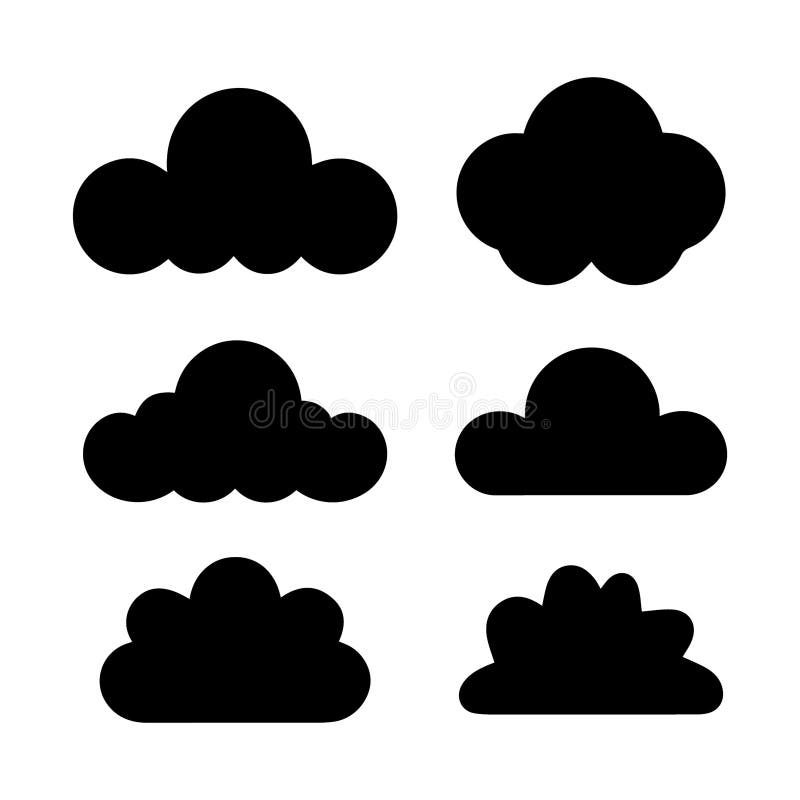 Abstract Vector Clouds Pack Icon Design Template Stock Vector - Illustration of fluffy, element ...