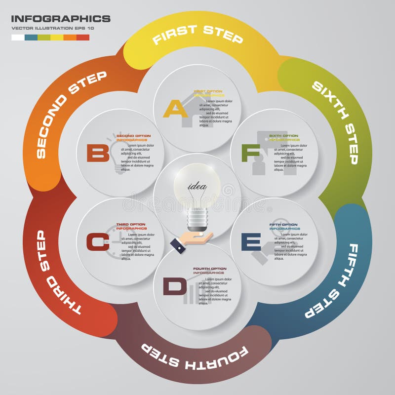 Abstract Vector Color Background with 6 Steps. for Business ...