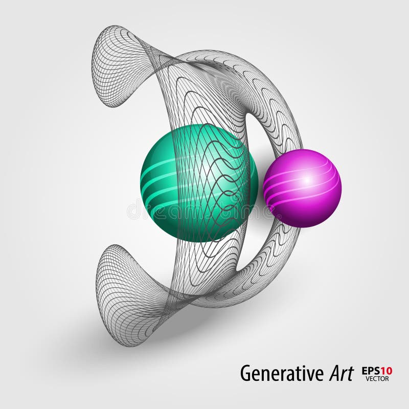 Abstract Vector Color Generative Art Objects Background Template Stock ...