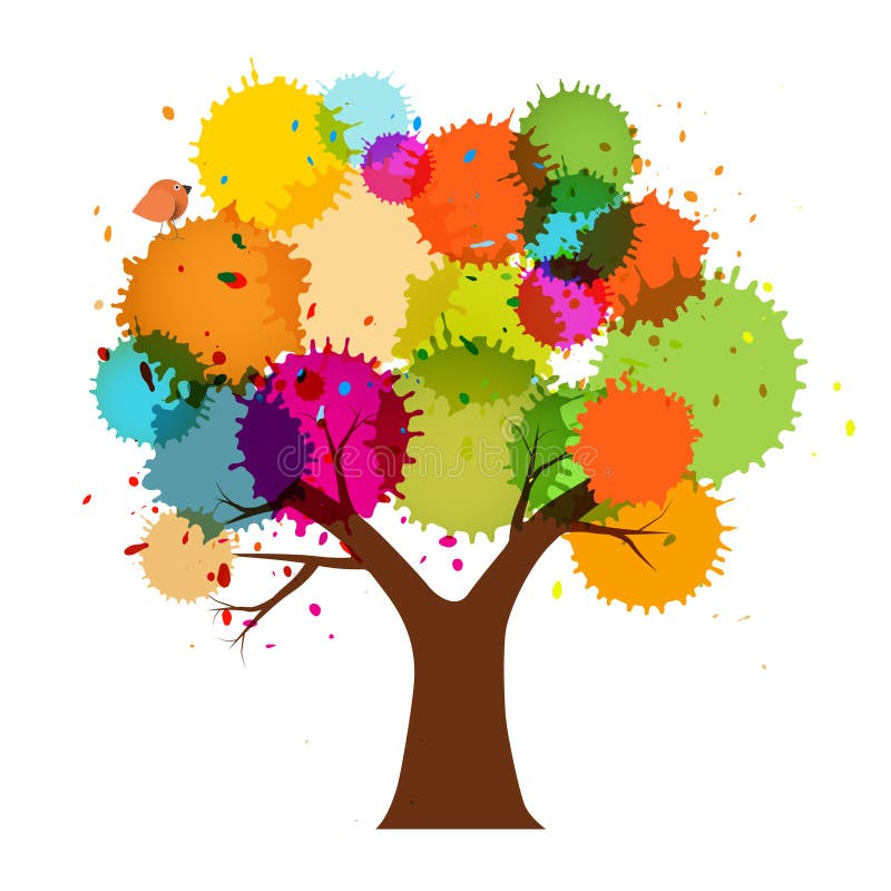 Abstract Vector Abstract Vector Colorful Tree Stock Vector ...