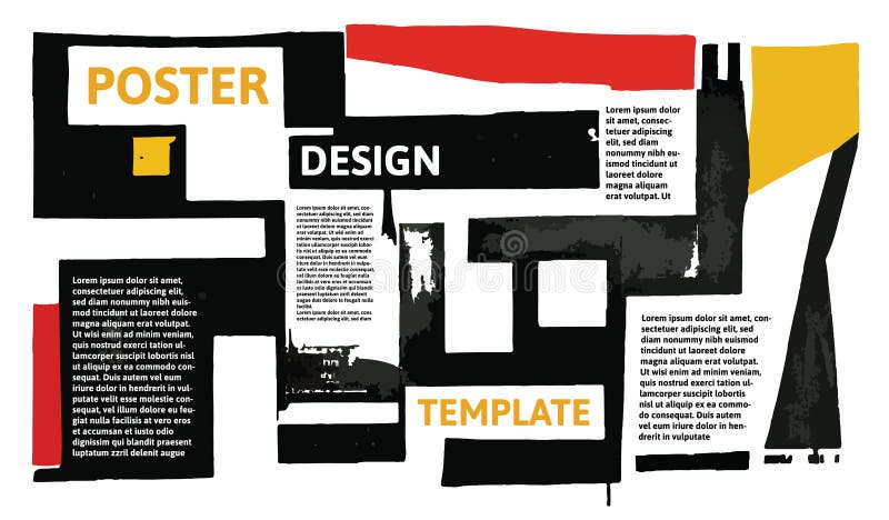 Abstract Poster Design with Copyspace. Composition with Black Square ...