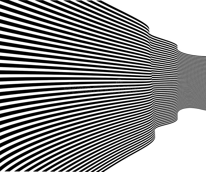 Abstract Vector 3D Lines Background, Black and White Linear Perspective ...