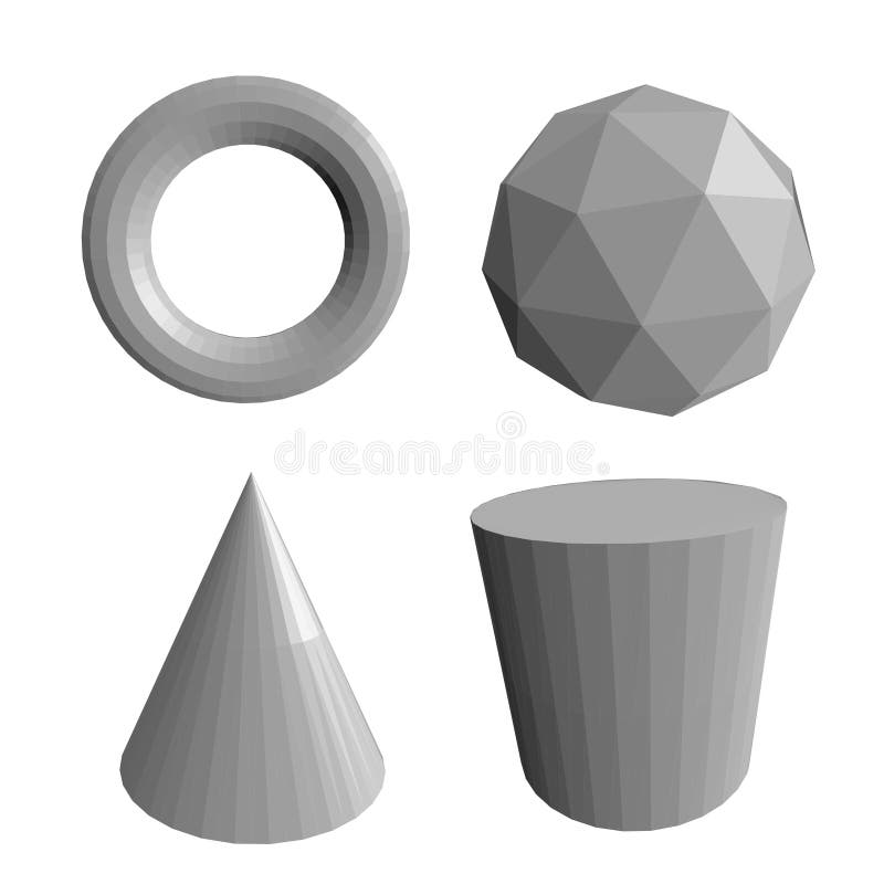 Abstract Vector 3d Shapes Set. Vector Illustration Stock Vector ...