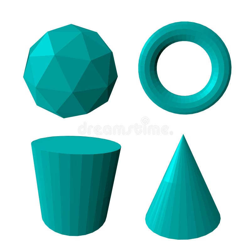 Abstract Vector 3d Shapes Set. Vector Illustration Stock Vector ...