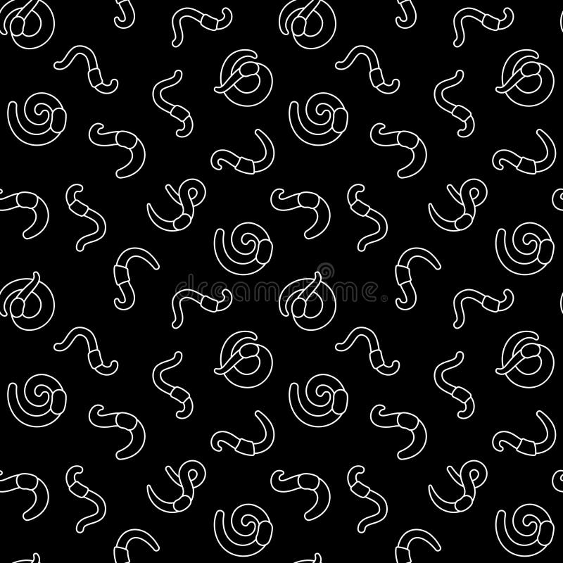Abstract Vector Dark Simple Seamless Pattern with Worms Stock Vector ...