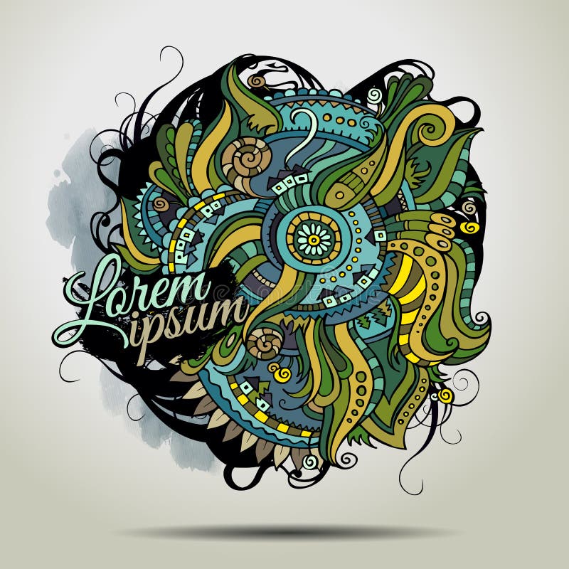 Abstract Vector Decorative Doodles Background. Stock Vector ...