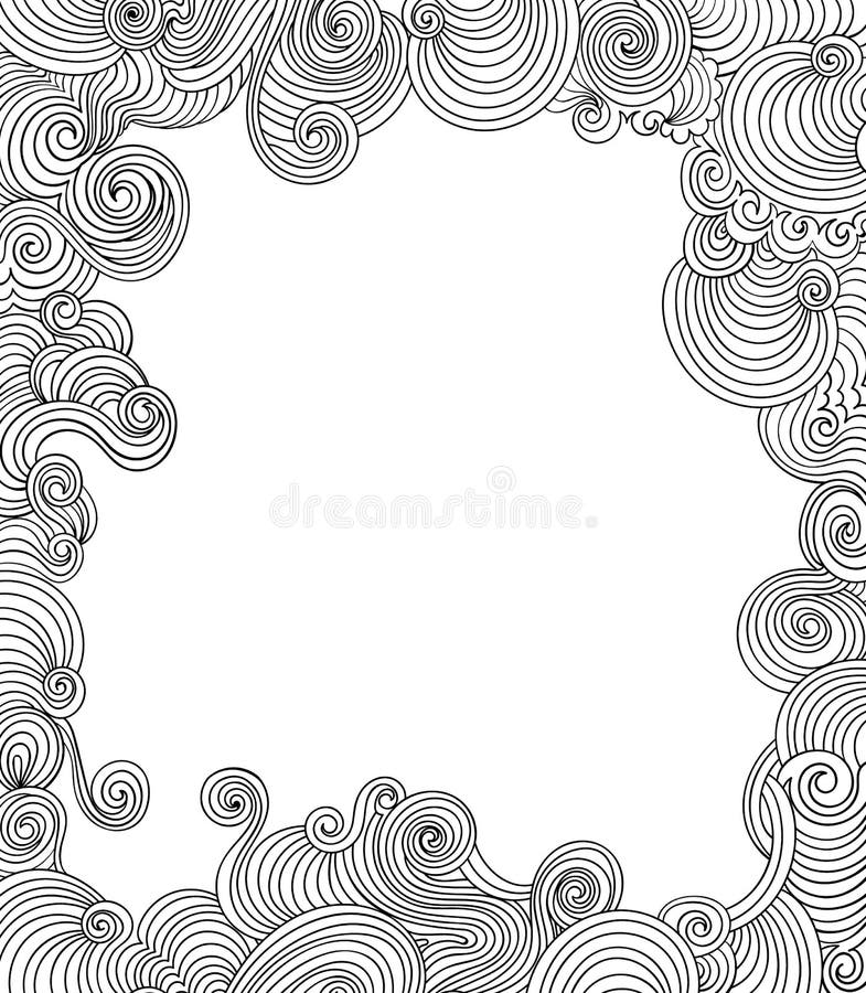 Abstract Vector Decorative Handwritten Frame, Ornamental Pattern Stock ...