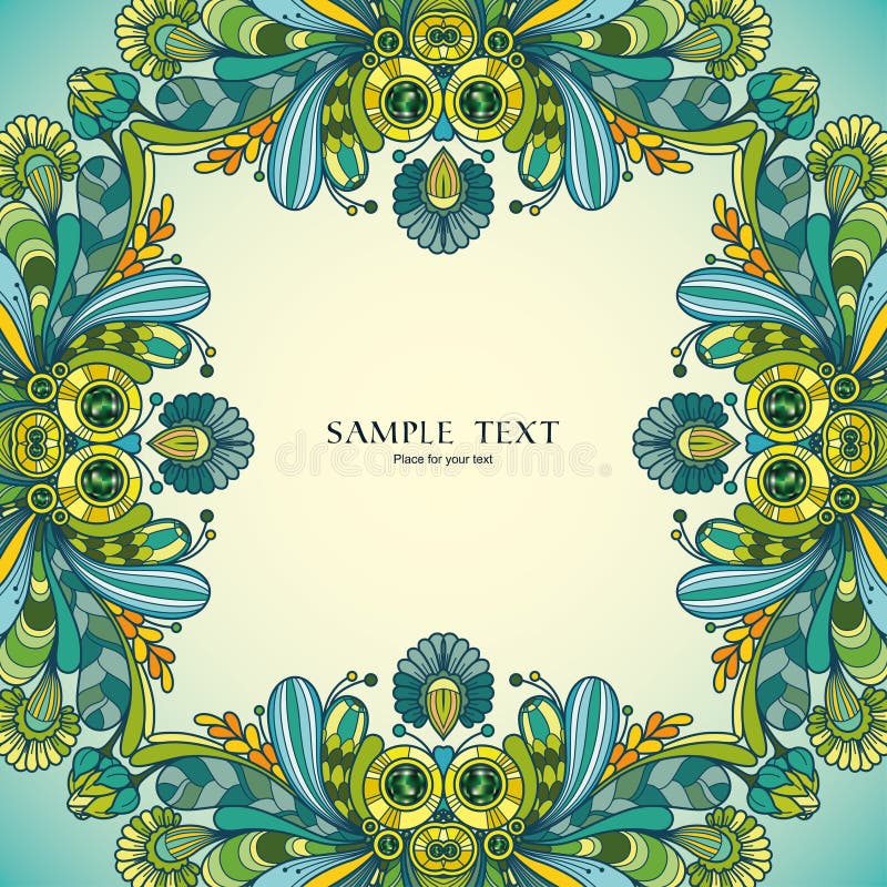 Abstract Vector Decorative Nature Ornamental Frame Stock Vector ...