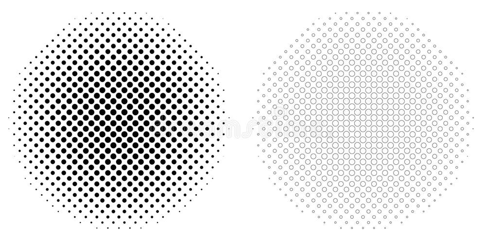 Abstract Vector Design Circular Outline Halftone Circle Pattern with ...