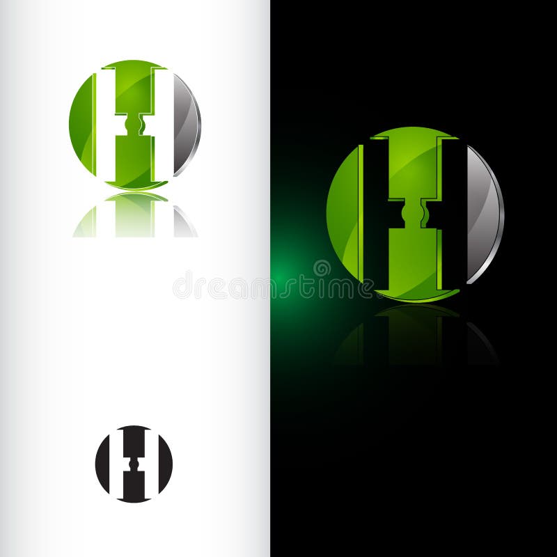 Abstract Vector Design Element - Metal H Sphere Logo Template Stock ...