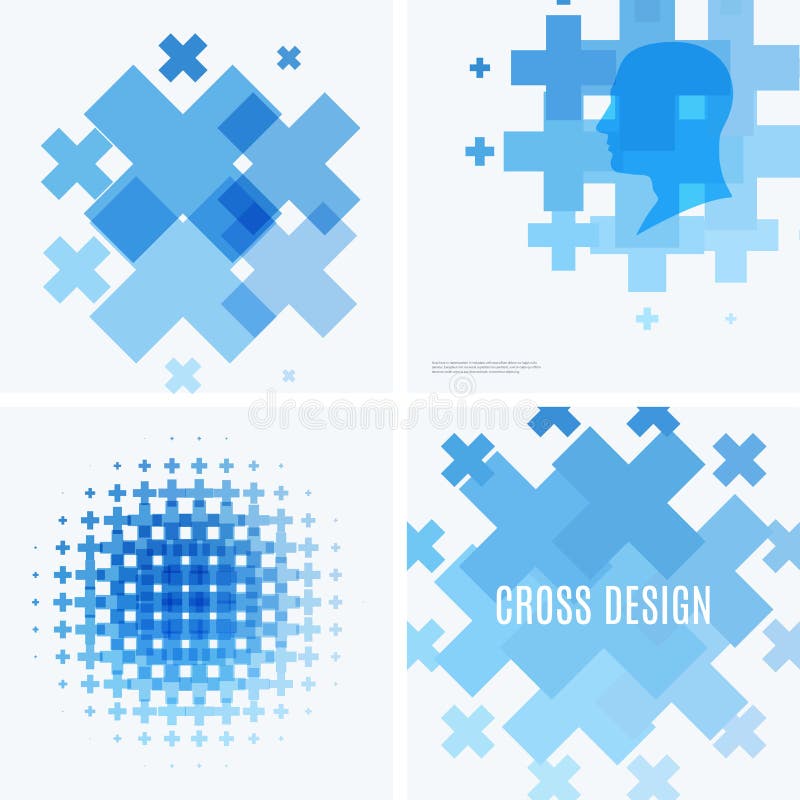 Abstract Vector Design Elements with Cross Stock Vector - Illustration ...