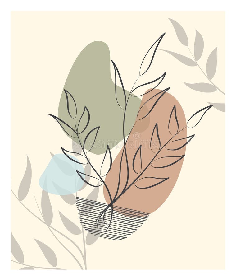 Abstract Vector Design. Abstract Leaves Element in Minimal Artwork ...