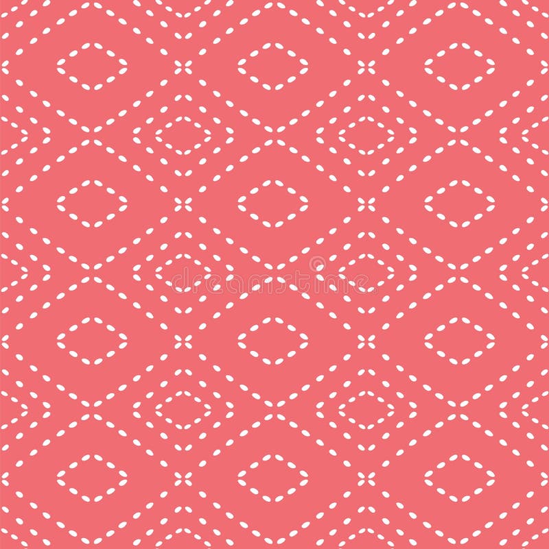 Abstract Vector Diamond Shape Seamless Pattern. Stitching Effect ...