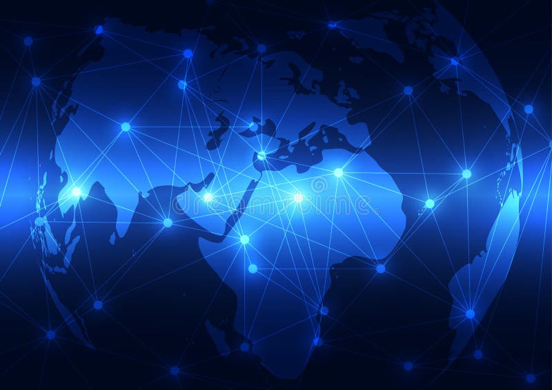 Abstract Vector Digital Global Network Technology Background Stock ...