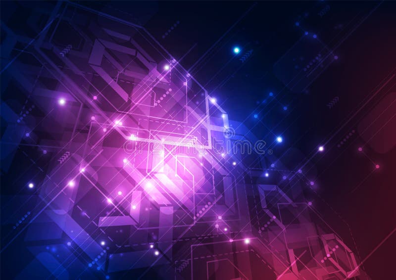 Abstract Vector Digital System Technology Concept. Background ...