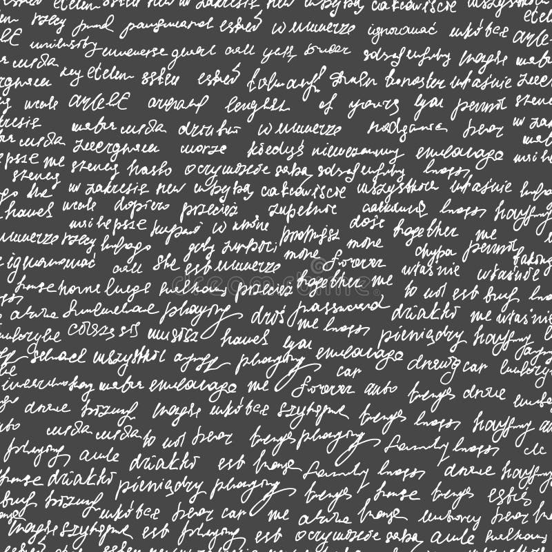 Abstract Vector Endless Seamless Texture with Handwritten Text, Words ...