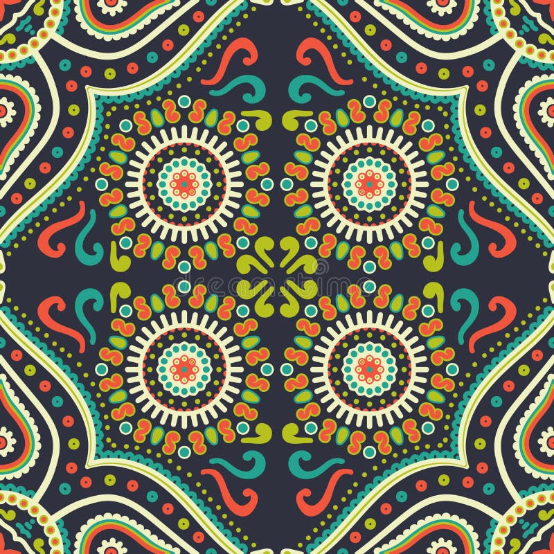 Abstract Vector Ethnic Background Seamless Pattern Stock Vector ...