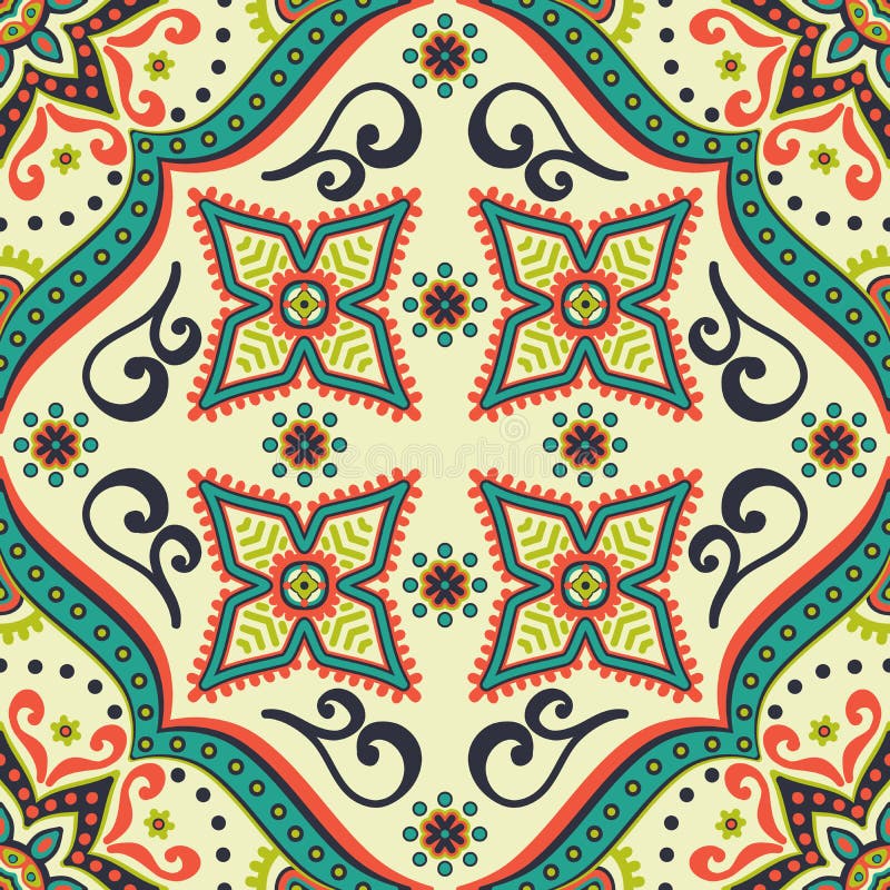 Abstract Vector Ethnic Background Seamless Pattern Stock Vector ...