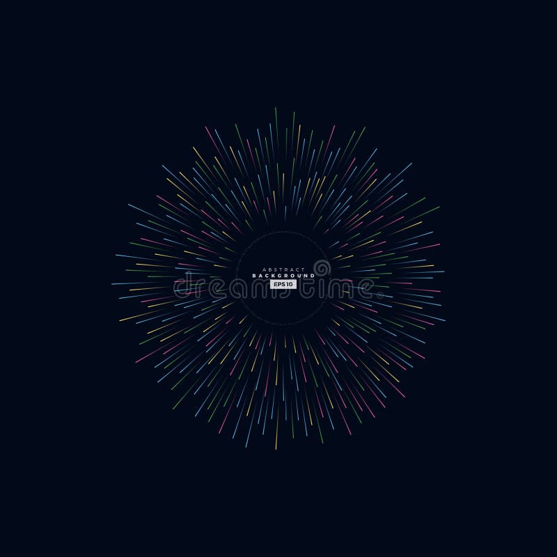 Abstract Vector Explosion Colorful Lines Equalizer Isolated Circular ...
