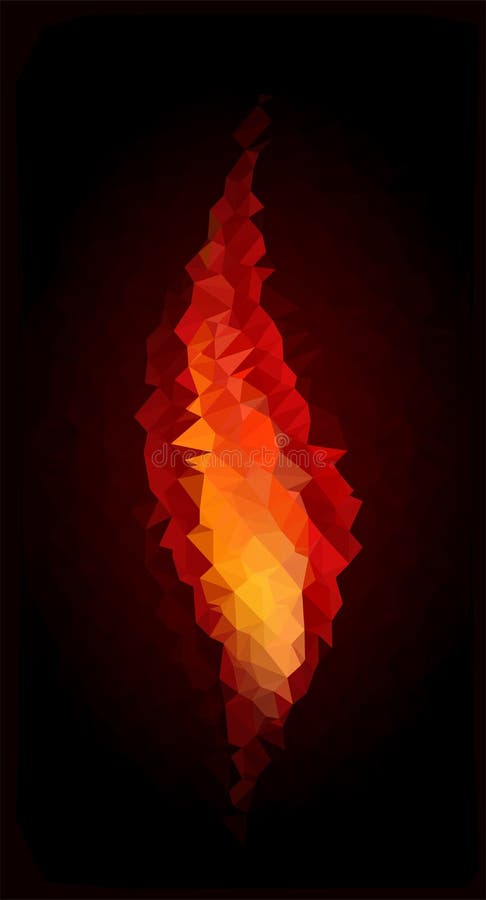 Abstract Vector Fire on a Black Background in Low Poly Style Stock ...