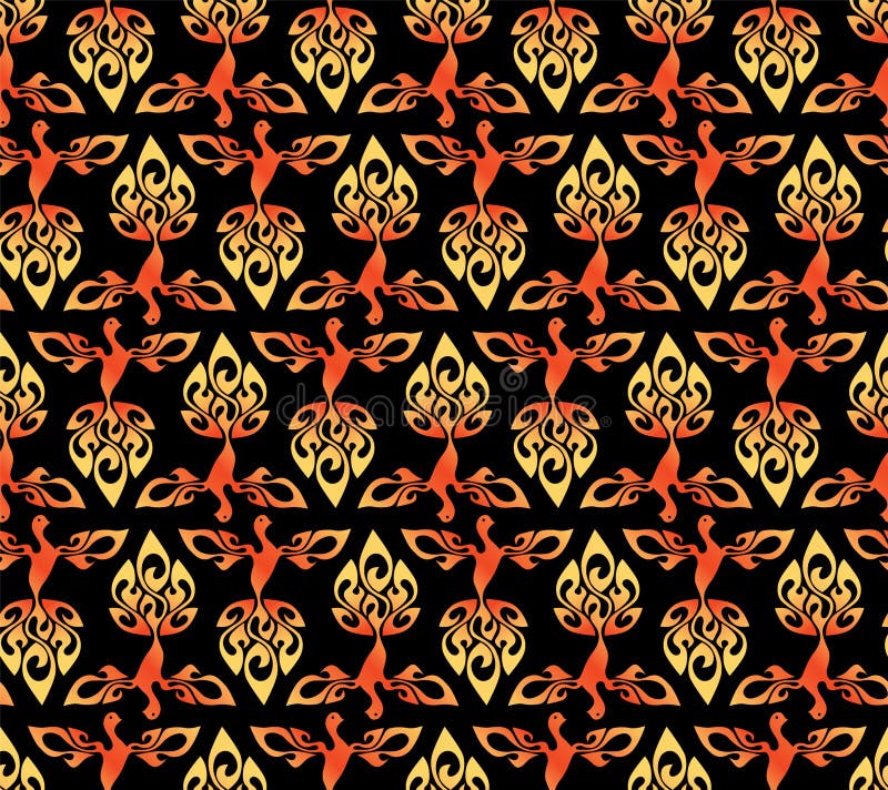 Abstract Vector Firebird Pattern Stock Vector - Illustration of exotic ...