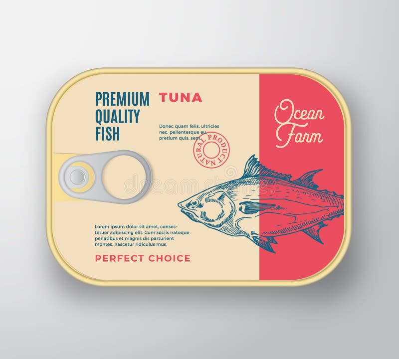Canned tuna label template stock vector. Illustration of clipart ...