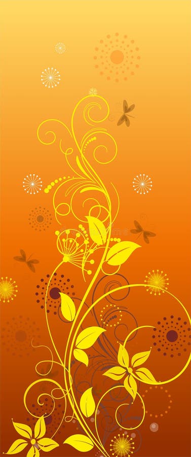 Abstract Vector Flower Background with Butterfly Cdr X16 Stock Vector ...