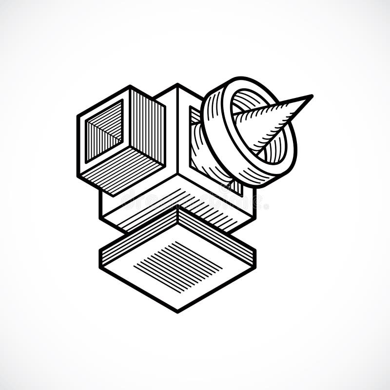 Abstract Vector Geometric Form, 3D Creative Shape. Stock Vector ...