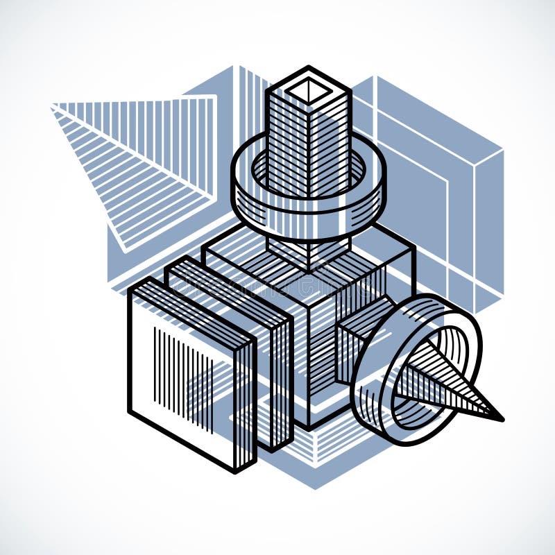 Abstract Vector Geometric Form, 3D Creative Shape. Stock Vector ...