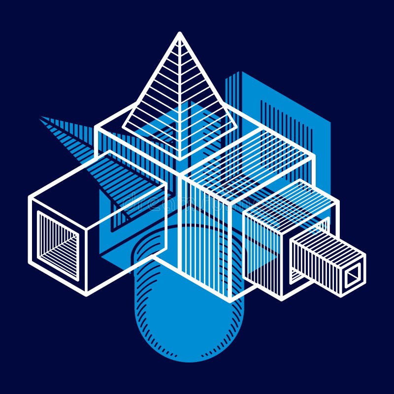 Abstract Vector Geometric Form, 3D Creative Shape. Stock Vector ...