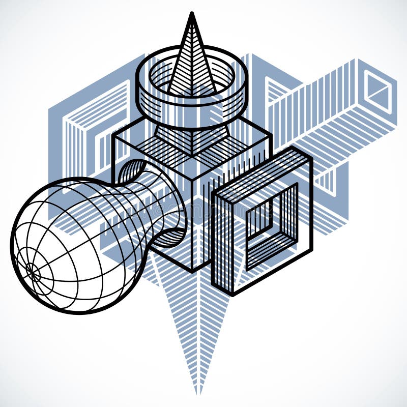 Abstract Vector Geometric Form, 3D Polygonal Stock Vector ...